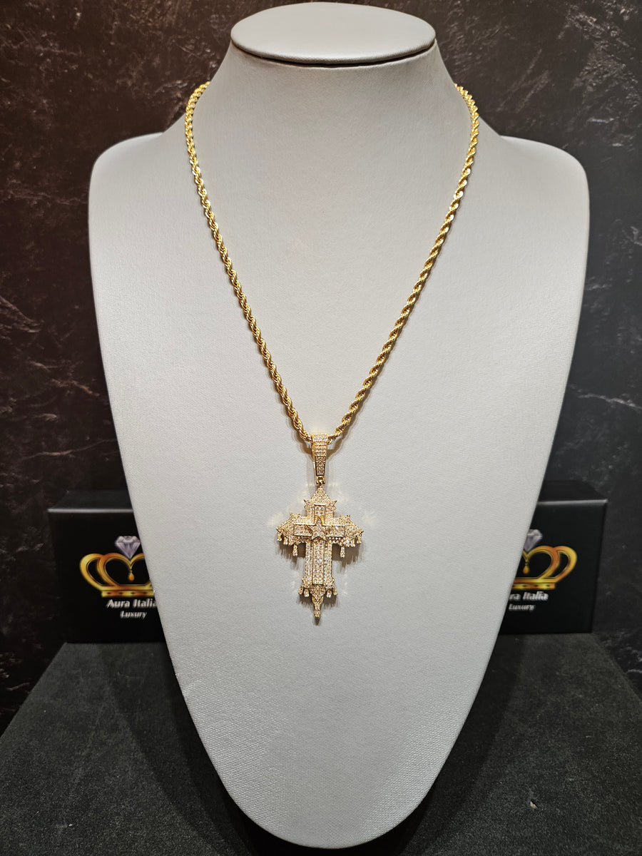 Collana Croce Drip Star Luxury – Aura Italia